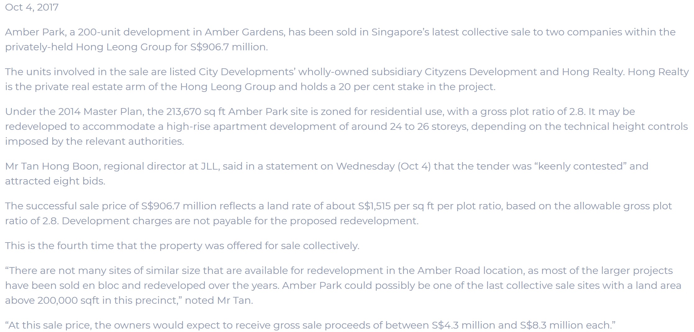 Claydence Condo @ 99 Still Road - CDL, Hong Leong unit snap up Amber ...